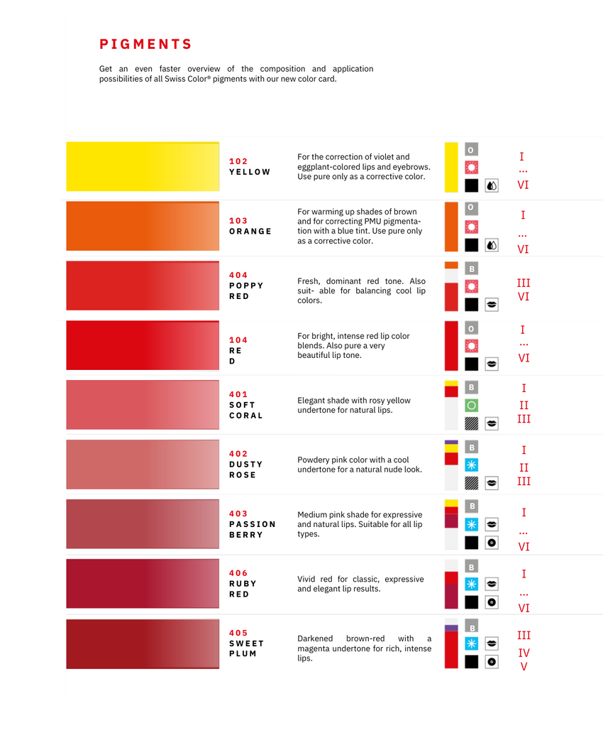 Swiss Color Color Chart – Supreme Permanent